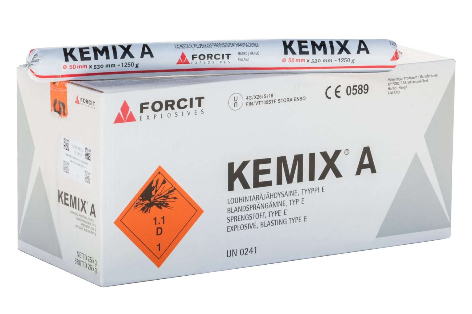 KEMIX, KEMIX A & KEMIX A MP CARTRIDGES – Forcit Explosives Suomi